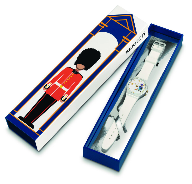 英國女王登基70週年！Swatch推出女王駕到紀念腕錶，女王隨著日期變換穿搭造型