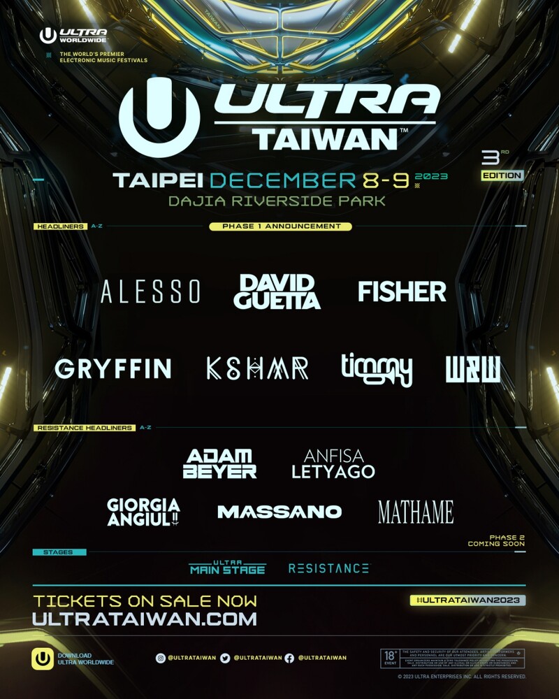 2023 Ultra Taiwan 12月兩日回歸！演出陣容、售票時間地點，「EDM教父」David Guetta年末頂級派對來襲！