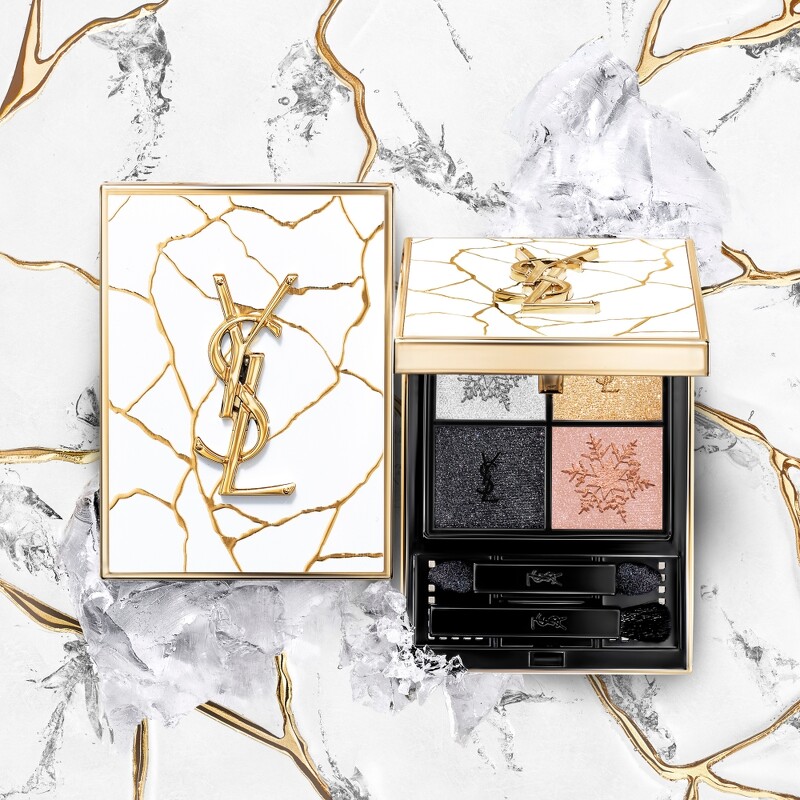 YSL 2023聖誕是絕美冽金大理石！雪花眼影、聖誕倒數月曆都是亮點